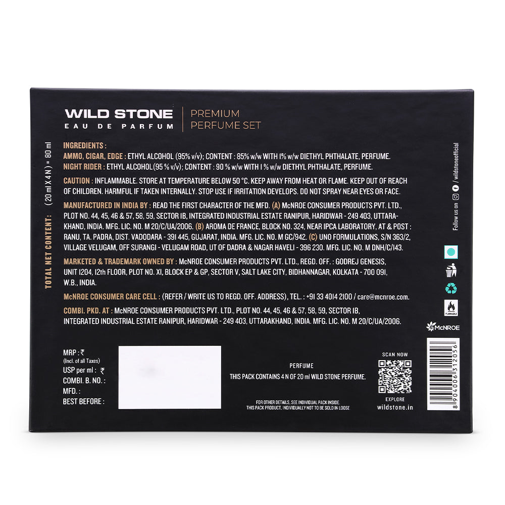 Wild Stone Premium Perfume Gift Set for Men - 20 Ml Each l Luxury perf