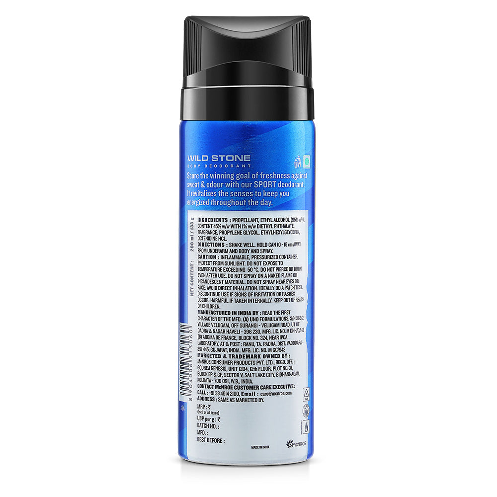 Wild Stone Sport Deodorant for Men, 200ml | Wild Stone