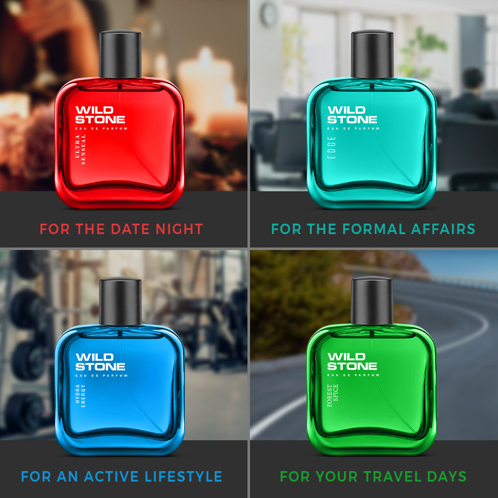 Wild Stone Edge, Forest Spice, Hydra Energy and Ultra Sensual Perfume