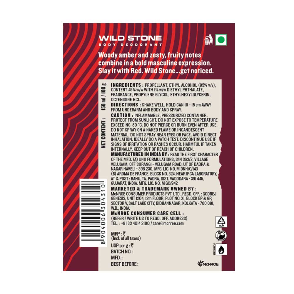 Red Deodorant for Men 150 ml | Wild Stone
