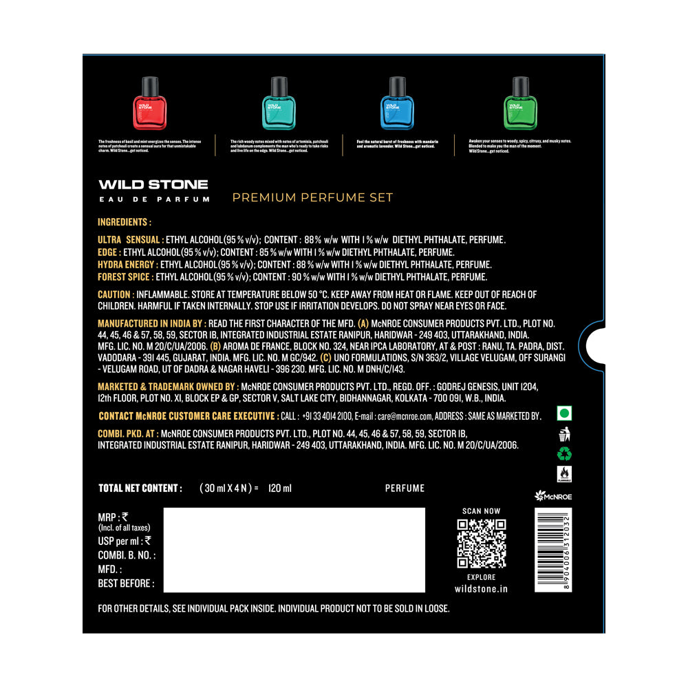 Wild Stone Edge, Forest Spice, Hydra Energy and Ultra Sensual Perfume