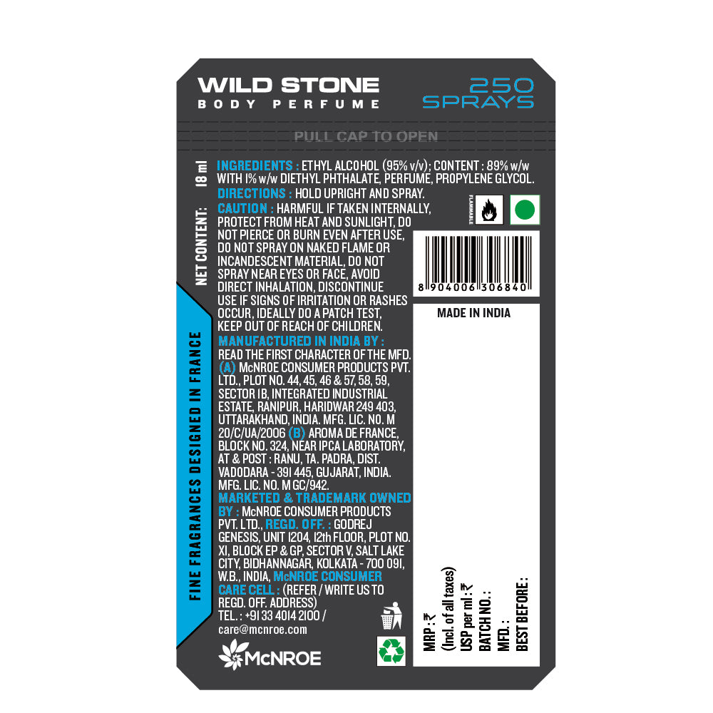 Wild Stone Move Charge Long Lasting Pocket Perfume for Men, Combo pack